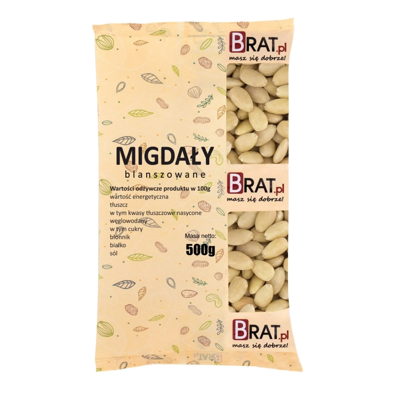 Migdały blanszowane 500g | Sklep BRAT.pl